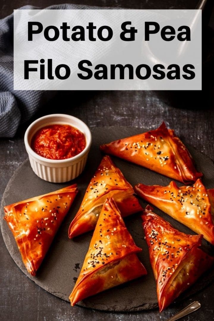Potato and Pea Samosas with Filo Pastry - Searching for Spice