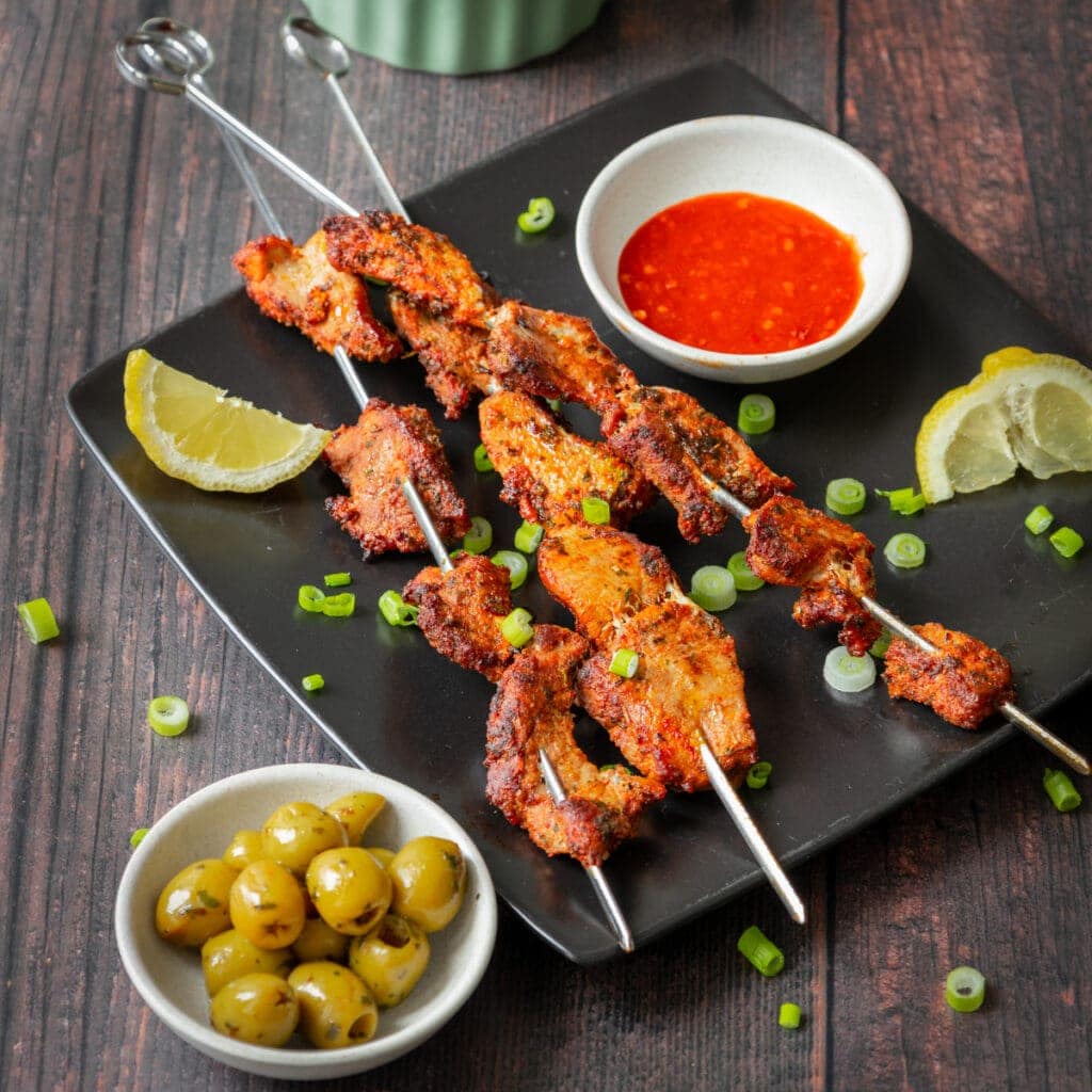Spanish Chicken Kebabs - Perfect for the BBQ! - Searching for Spice
