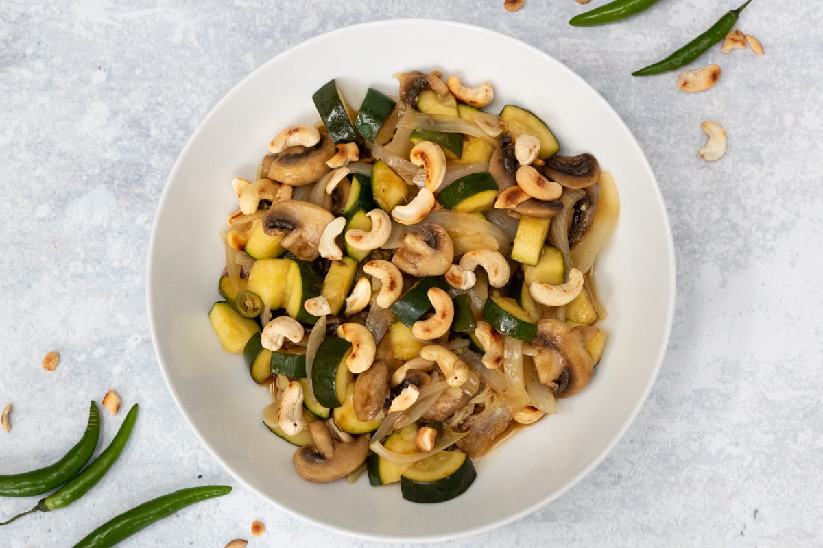 Courgette and Mushroom Stir Fry - Searching for Spice