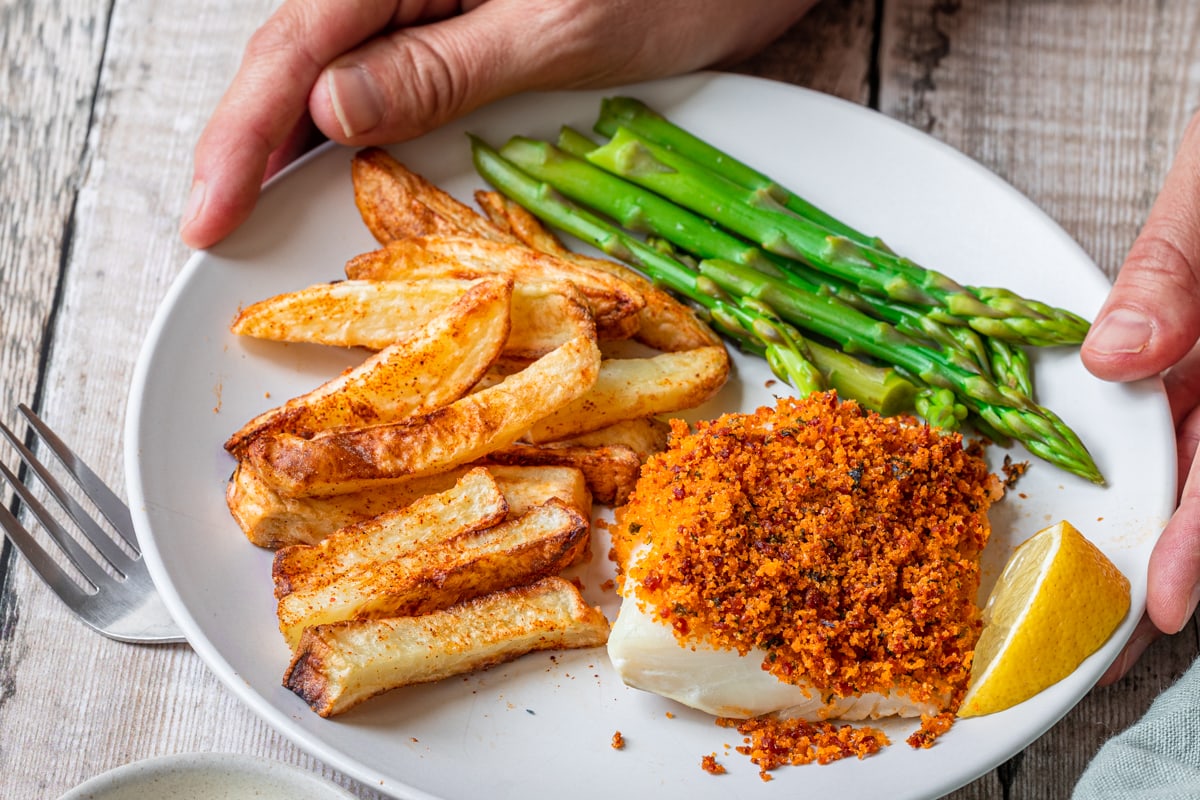 Baked Cod with Chorizo Crust - Searching for Spice