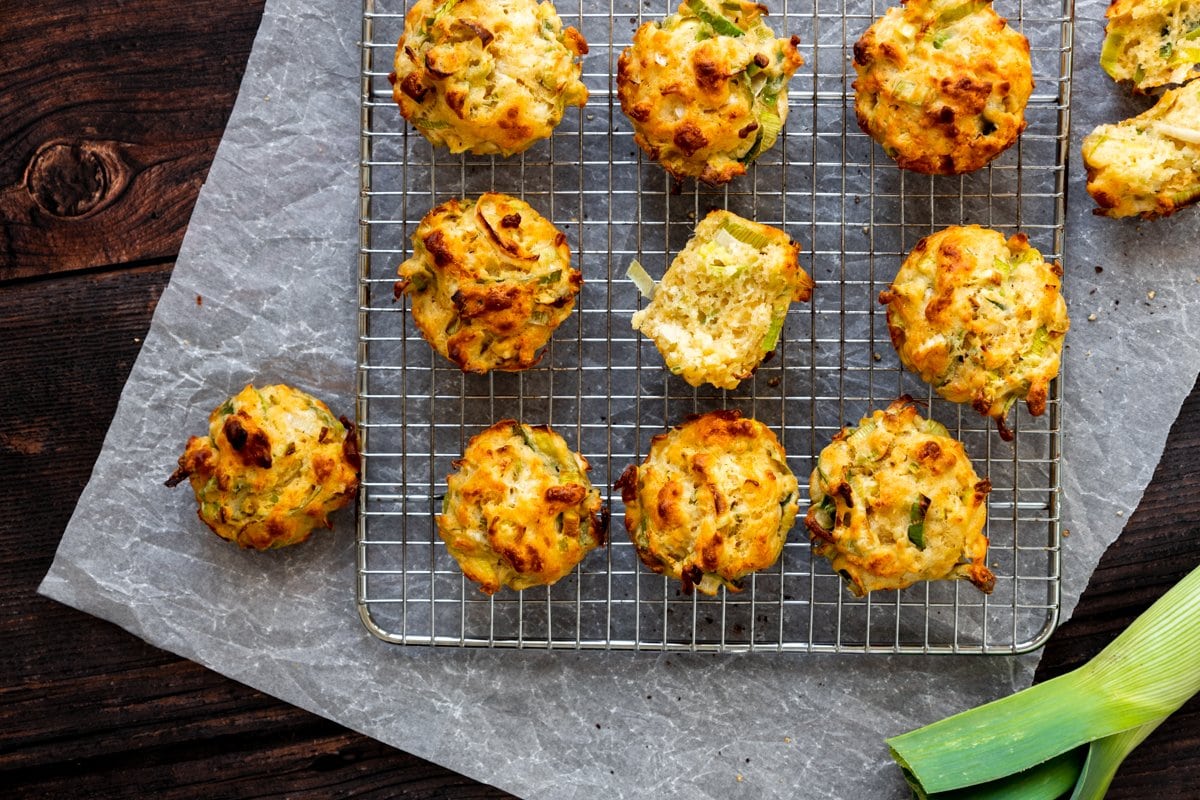 Savoury Cheddar and Leek Muffins - Searching for Spice