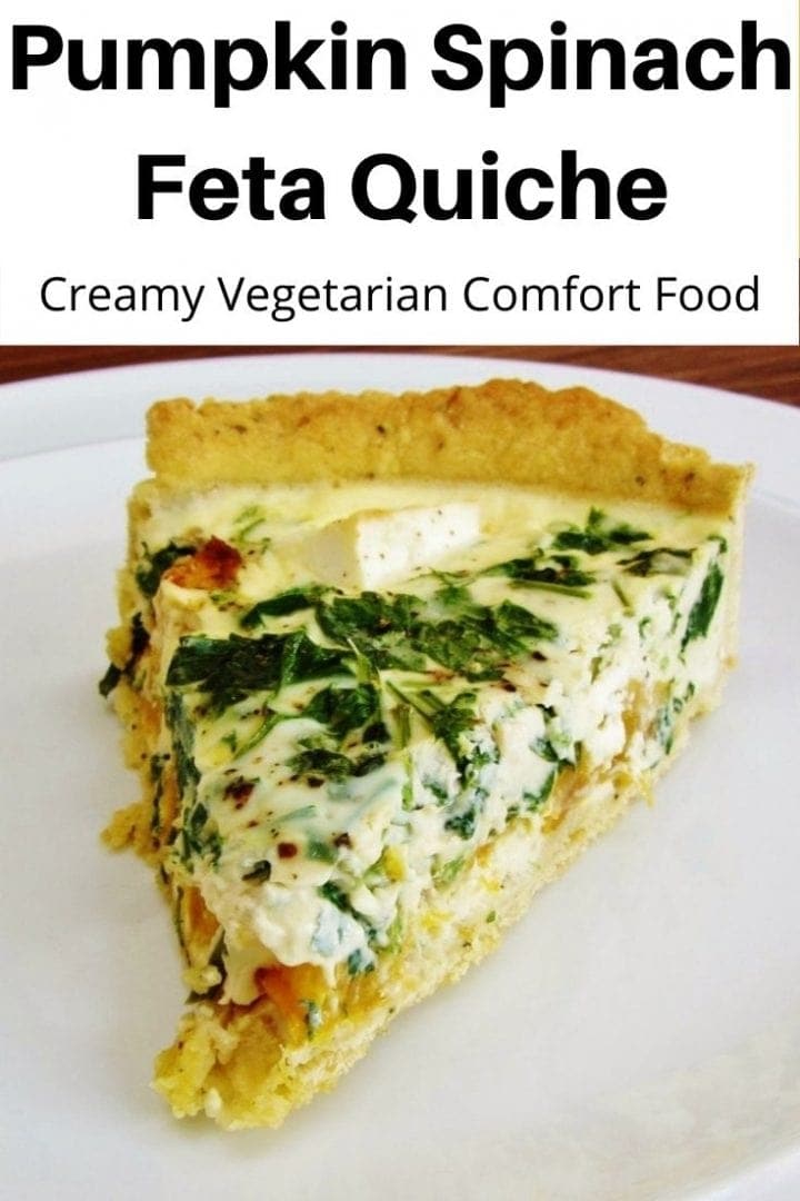 Creamy Feta Quiche with Pumpkin and Spinach - Searching for Spice